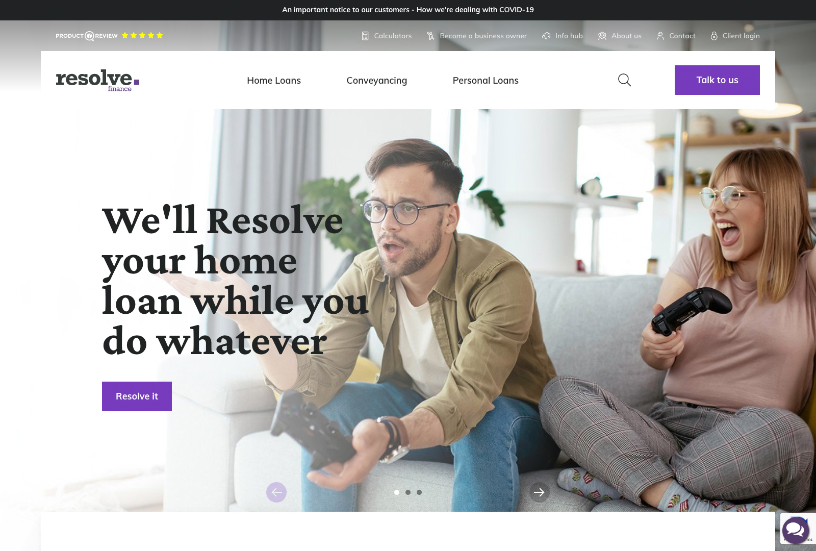 Resolve Finance - 21st Annual Australian Web Awards