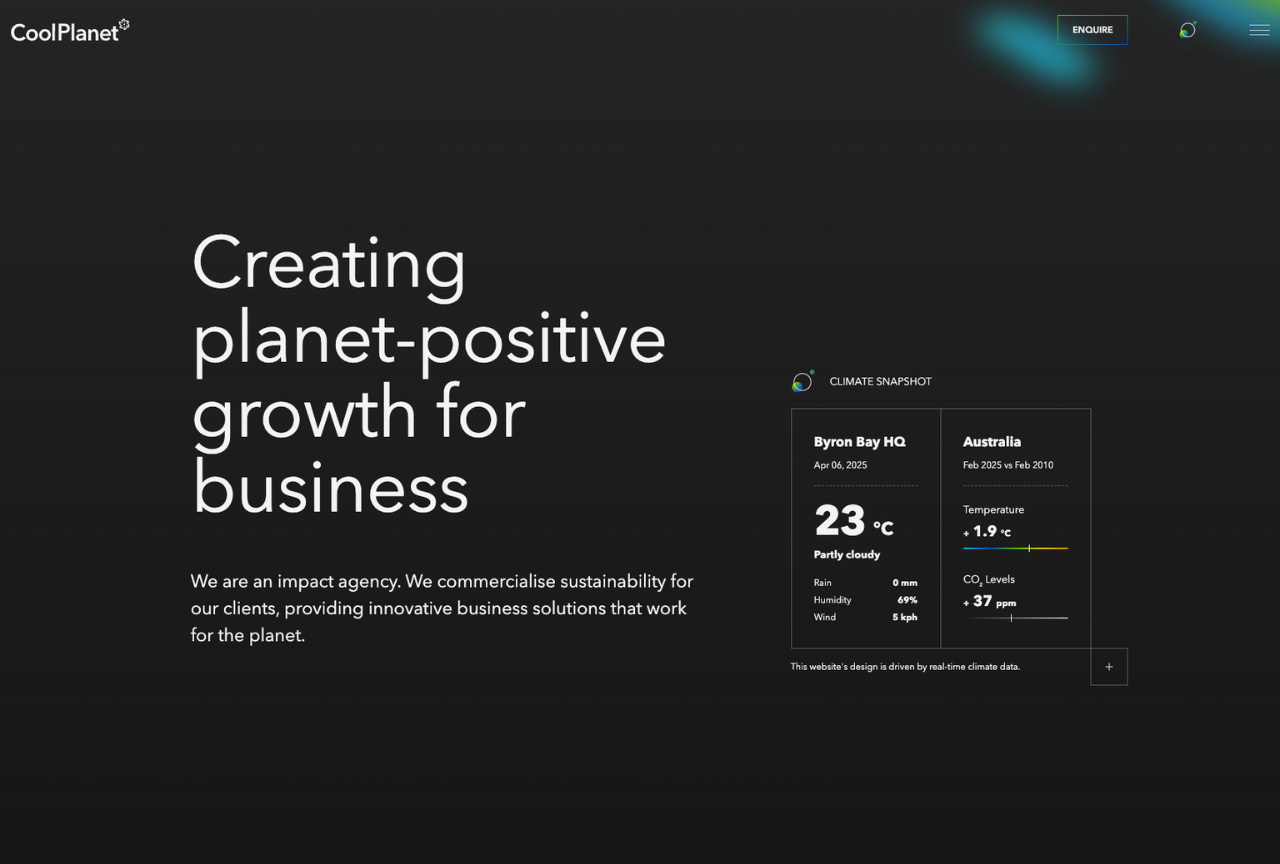 Cool Planet - 20th Annual Australian Web Awards