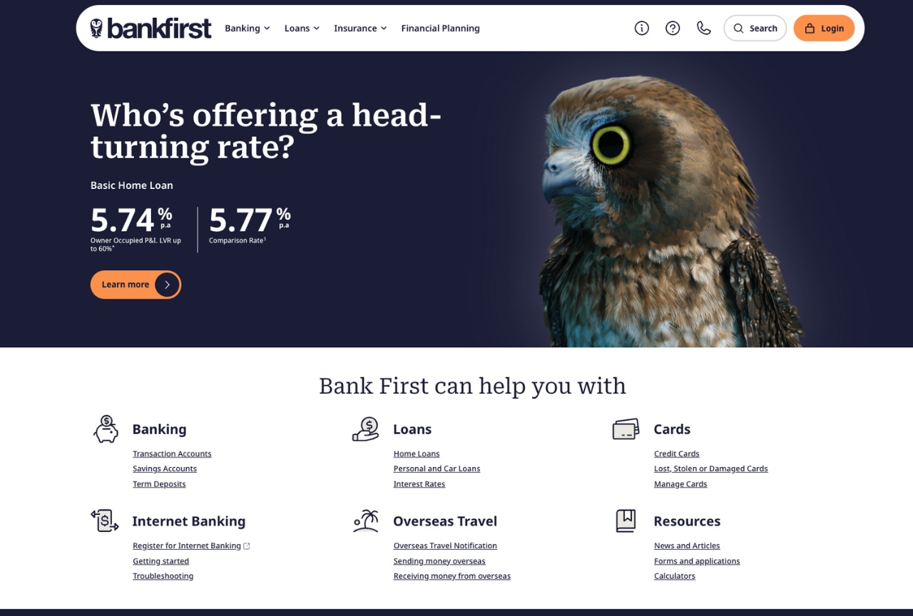 Bank First - 20th Annual Australian Web Awards